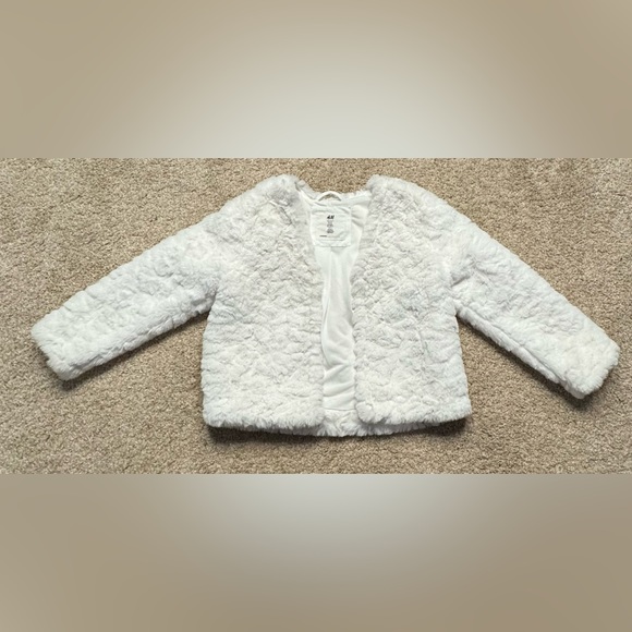 H&M | Jackets & Coats | Girl 46y White Hm Fuzzy Cape | Poshmark